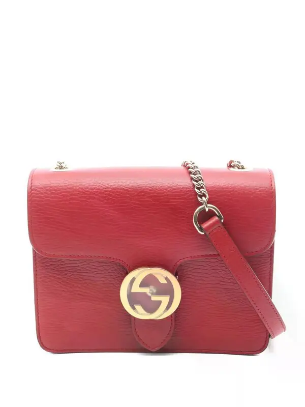Gucci Leather Shoulder Bag - Red