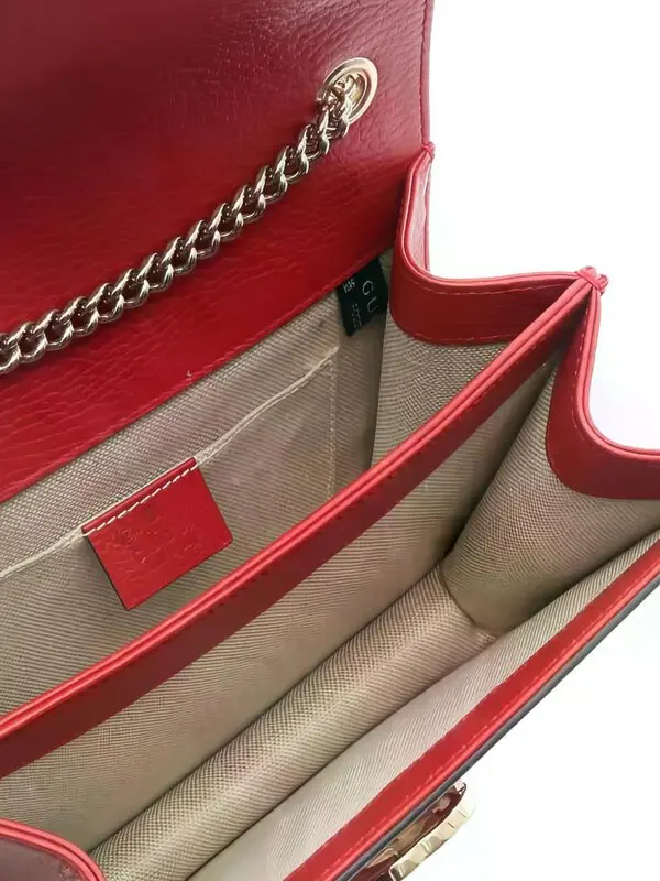 Gucci Leather Shoulder Bag - Red