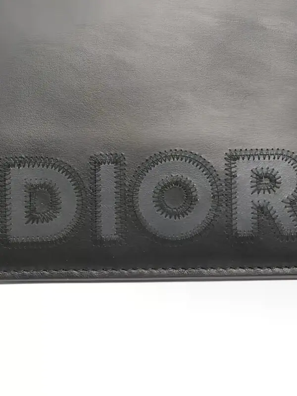 Dior Logo-patch Leather Clutch Bag