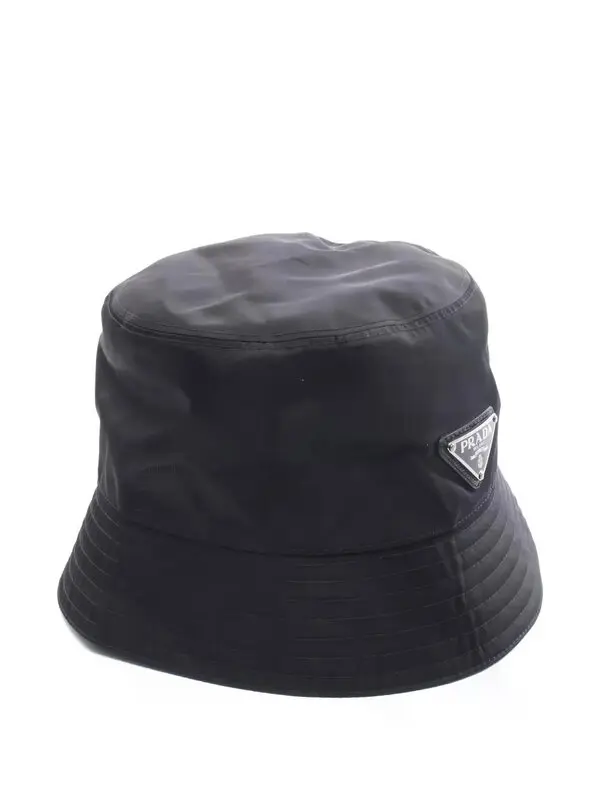 Prada 2010s Re-nylon Triangle-logo Bucket Hat - Black
