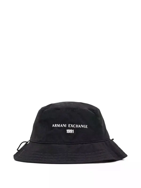 Armani Exchange Logo Bucket Hat - Black