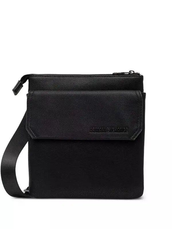 Armani Exchange Logo-detail Pocket Messenger Bag - Black