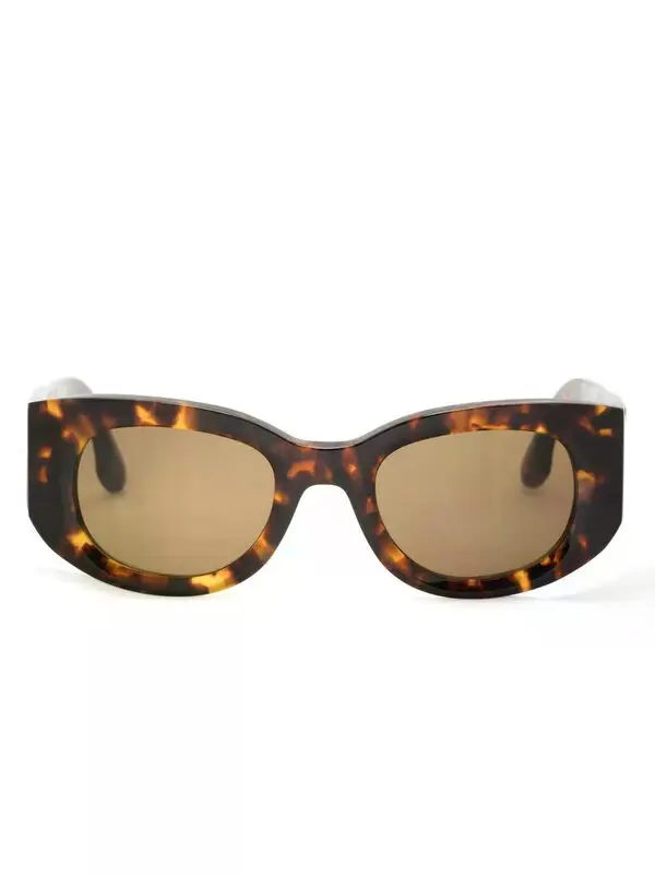 Victoria Beckham Tortoiseshell-effect Oval Sunglasses - Brown