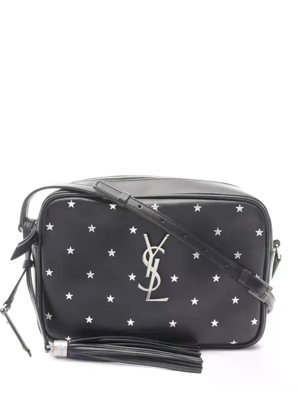 Saint Laurent 2010s Lou Star-pattern Shoulder Bag - Black