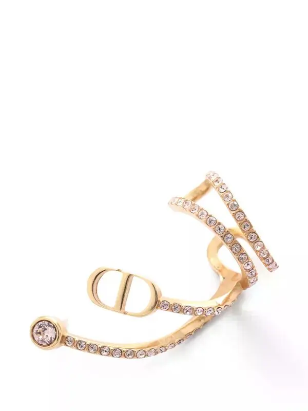 Dior Crystal-embellished Logo Earring - Gold