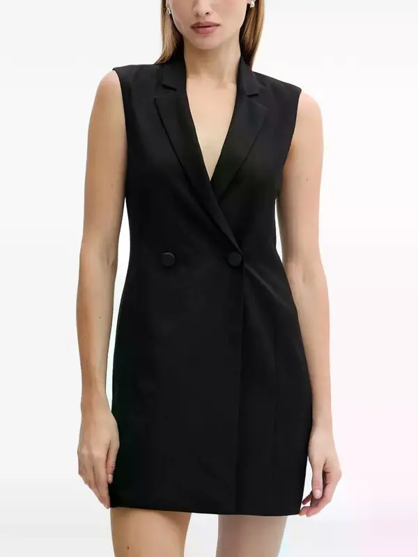 Armani Exchange V-neck Double-breasted Mini Dress