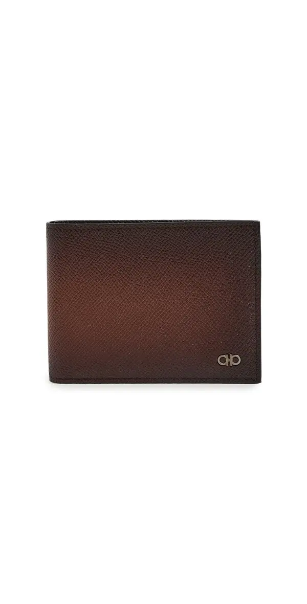 FERRAGAMO Micro Gancio 6cc Bifold Wallet - New Cognac