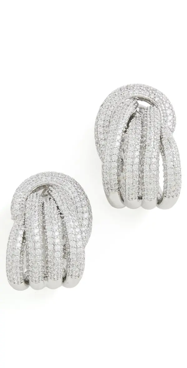 Shashi Margaux Knotted Earrings - Silver