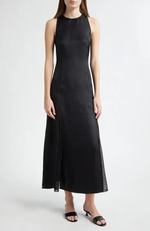Loulou De Saison Iraka Silk Twill Midi Dress - Black