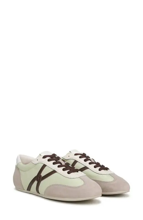 Veronica Beard Riviera Lace-up Sneakers - Pistachio/dark Brown