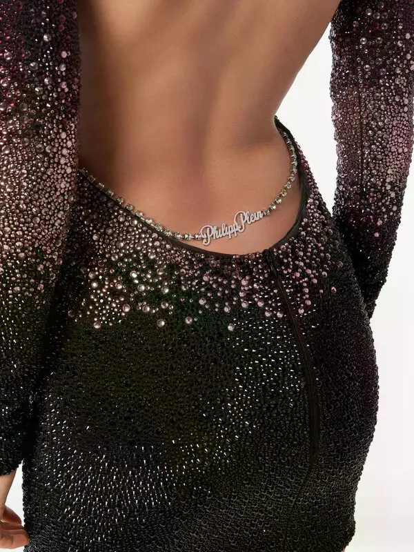 Philipp Plein Low-cut Strass Mini Dress