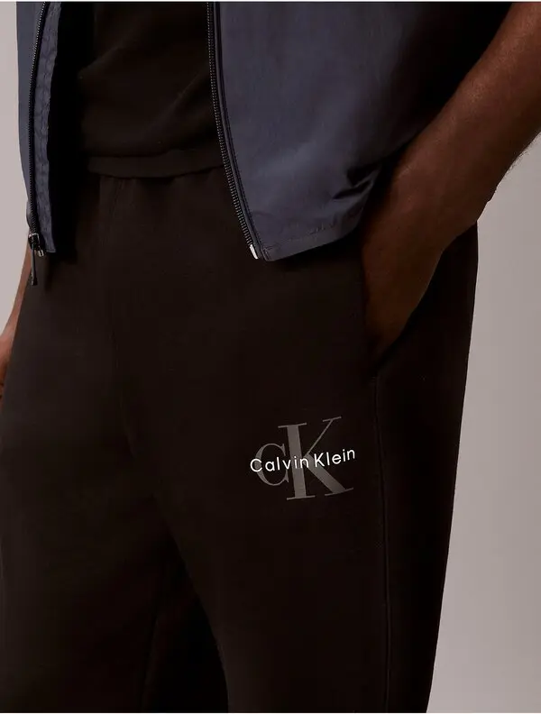 Calvin Klein Monologo Fleece Joggers - Black