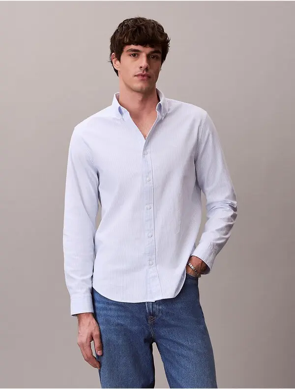 Calvin Klein Cotton Stretch Stripe Oxford Classic Button-down Shirt - Windsurfer