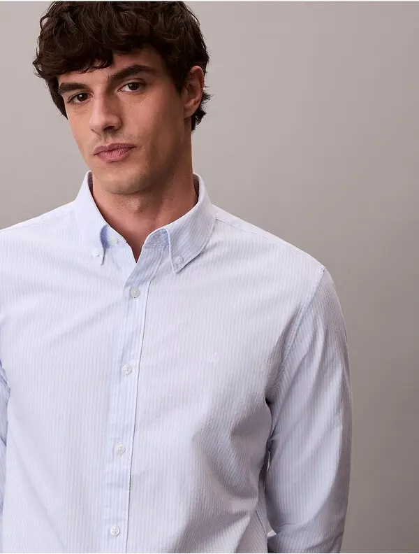 Calvin Klein Cotton Stretch Stripe Oxford Classic Button-down Shirt - Windsurfer