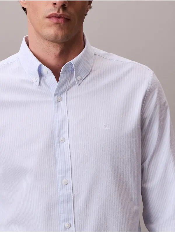 Calvin Klein Cotton Stretch Stripe Oxford Classic Button-down Shirt - Windsurfer
