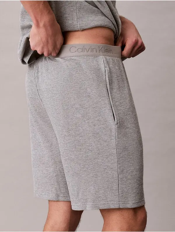 Calvin Klein Waffle Knit Sleep Short - Grey Heather