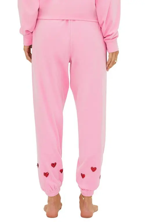 Beach Riot Georgie Sequin Heart Sweatpants