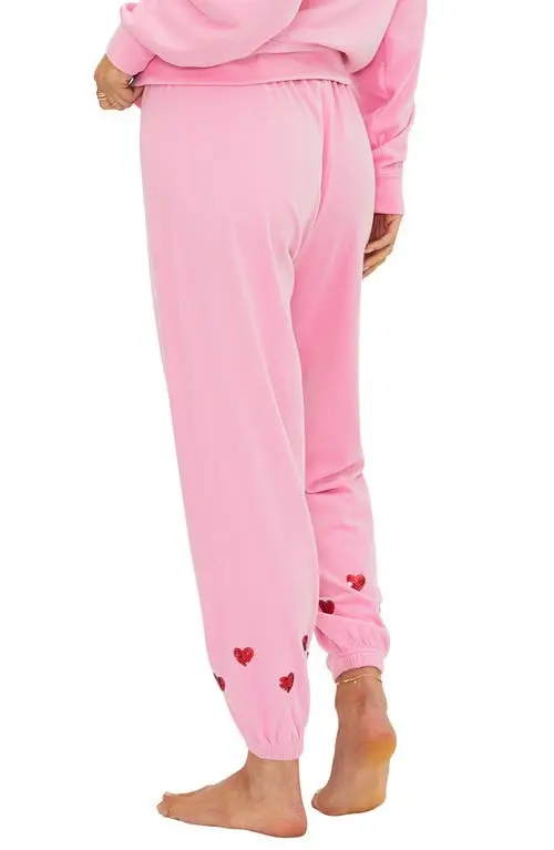 Beach Riot Georgie Sequin Heart Sweatpants