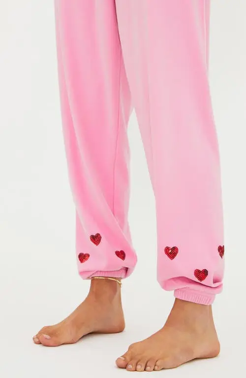 Beach Riot Georgie Sequin Heart Sweatpants