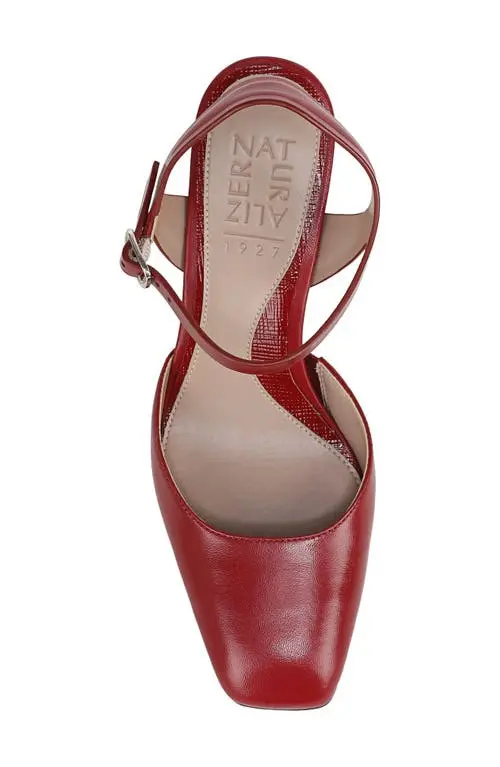 Naturalizer Ankle Strap Pumps - Hearts Flame Red