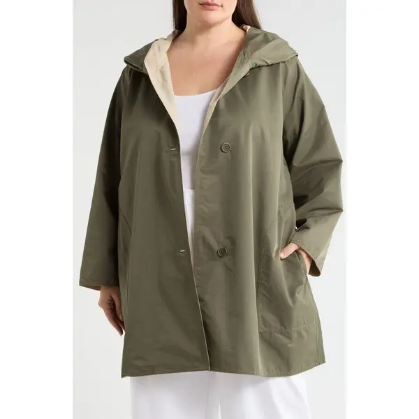 Eileen Fisher Hooded Reversible Coat