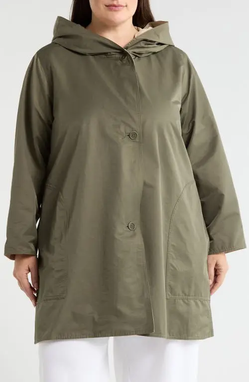Eileen Fisher Hooded Reversible Coat
