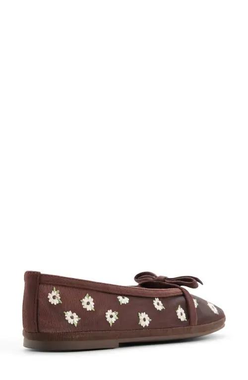 Aldo Aurabella Embellished Ballet Flat - Brown/flower