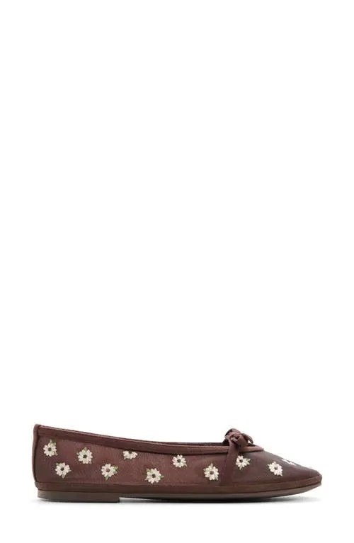 Aldo Aurabella Embellished Ballet Flat - Brown/flower