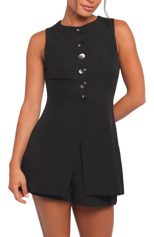 PETAL & PUP Sleeveless Split Front Tunic - Black