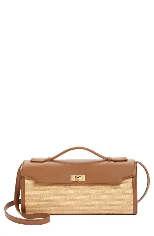 ANYA HINDMARCH Mortimer Raffia & Leather Clutch