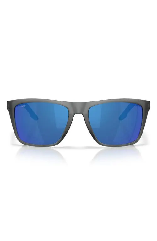 COSTA DEL MAR Mainsail Xl 59mm Mirrored Polarized Square Sunglasses - Gray Smoke/blue Mirror 580p