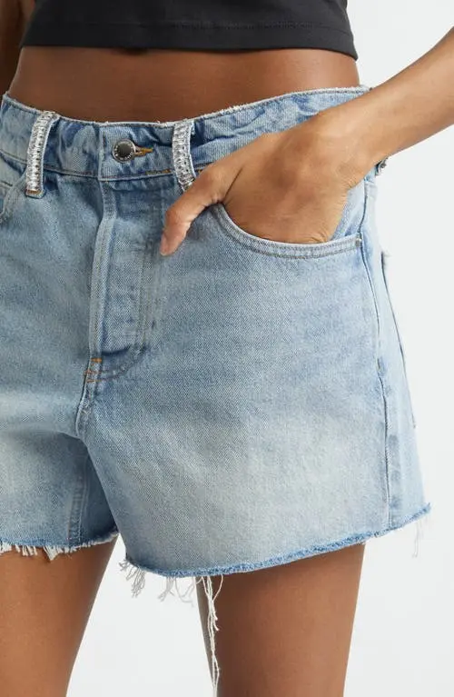 Alexander Wang Crystal Belt Loop Denim Shorts