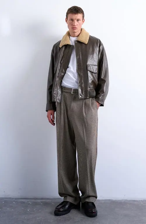 Topman Belted Houndstooth Trousers