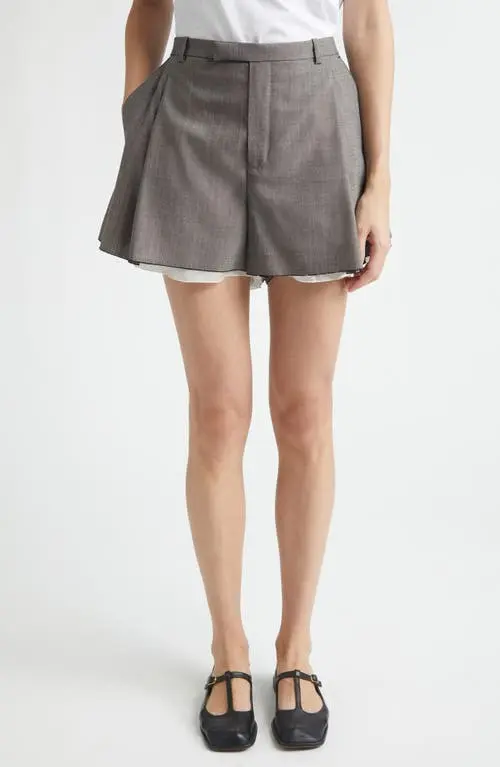 NACKIYE Split Virgin Wool Blend Shorts
