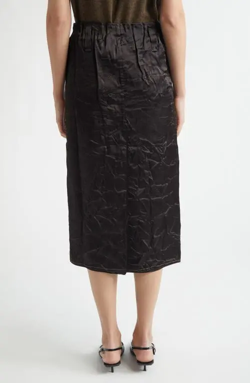 NACKIYE Crayon Crinkled Satin Pencil Skirt