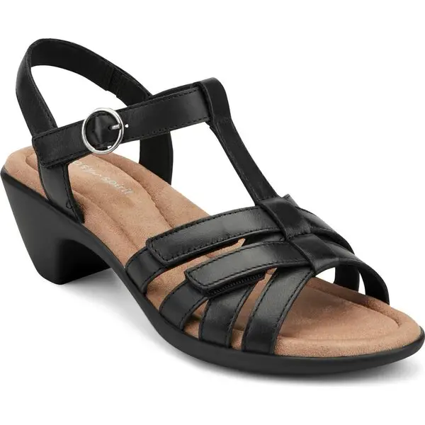 Easy Spirit Clarra T-strap Sandals - Black