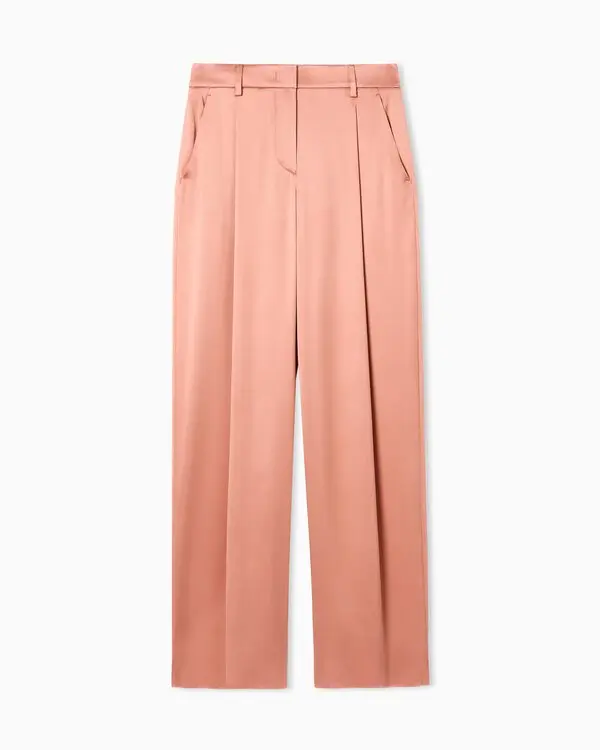 Giorgio Armani Silk Double Satin Single-pleat Trousers - Orange