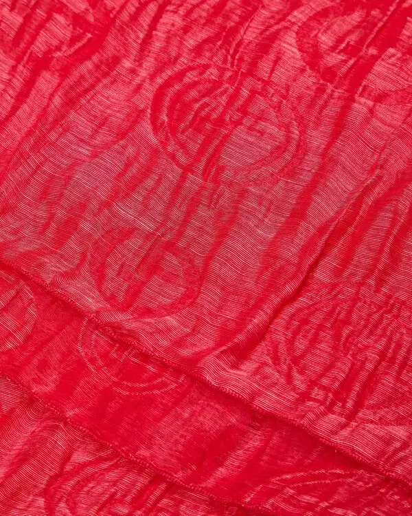Giorgio Armani Froissé Jacquard Silk Stole - Red