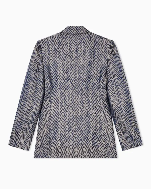 Giorgio Armani Single-breasted Viscose Jacquard Jacket - Striped