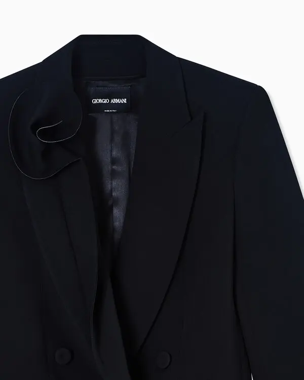 Giorgio Armani Double-breasted Silk Cady Jacket With Rose Detail