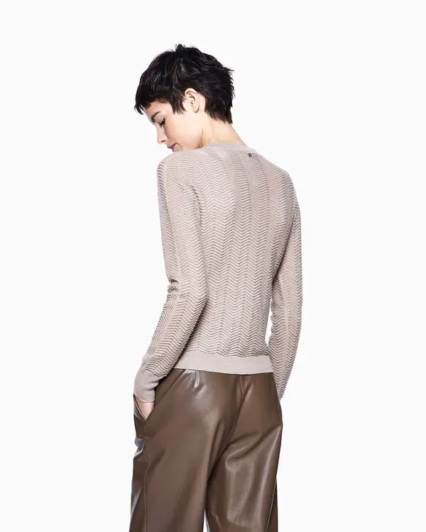 Giorgio Armani Cashmere And Silk Chevron Jumper