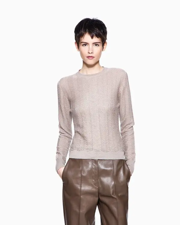Giorgio Armani Cashmere And Silk Chevron Jumper