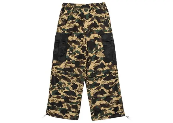 BAPE X Clot Camo Detachable Relaxed Fit Cargo Pants - Yellow