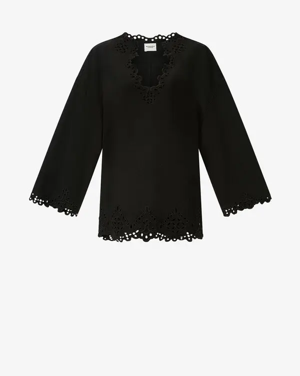 ETOILE Sherazade" Openwork Cotton Tunic Dress - Black