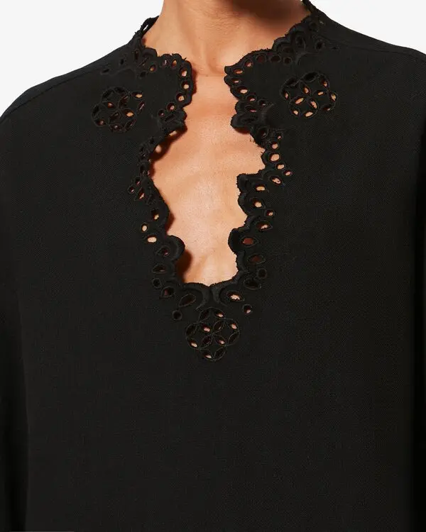 ETOILE Sherazade" Openwork Cotton Tunic Dress - Black