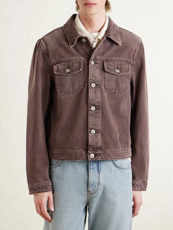 Our Legacy Origin Distressed Denim Jacket - Brown