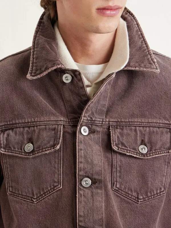 Our Legacy Origin Distressed Denim Jacket - Brown