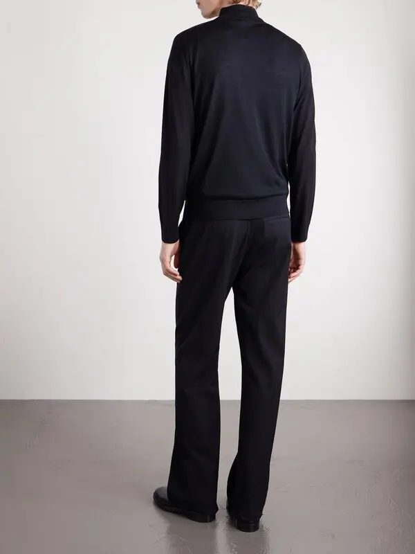 Paul Smith Merino Wool Half-zip Pullover - Black