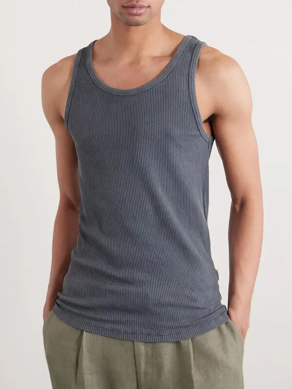 Barena Venezia Ribbed Cotton-blend Jersey Tank Top