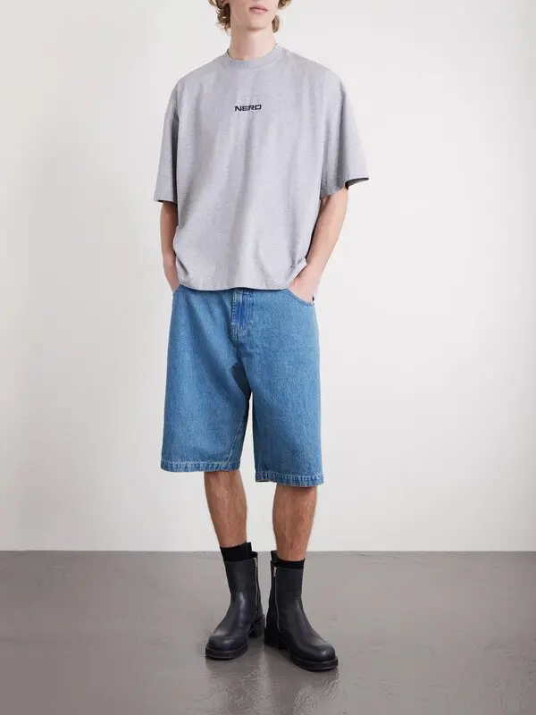 Vetements Nerd Embroidered Cotton-jersey T-shirt